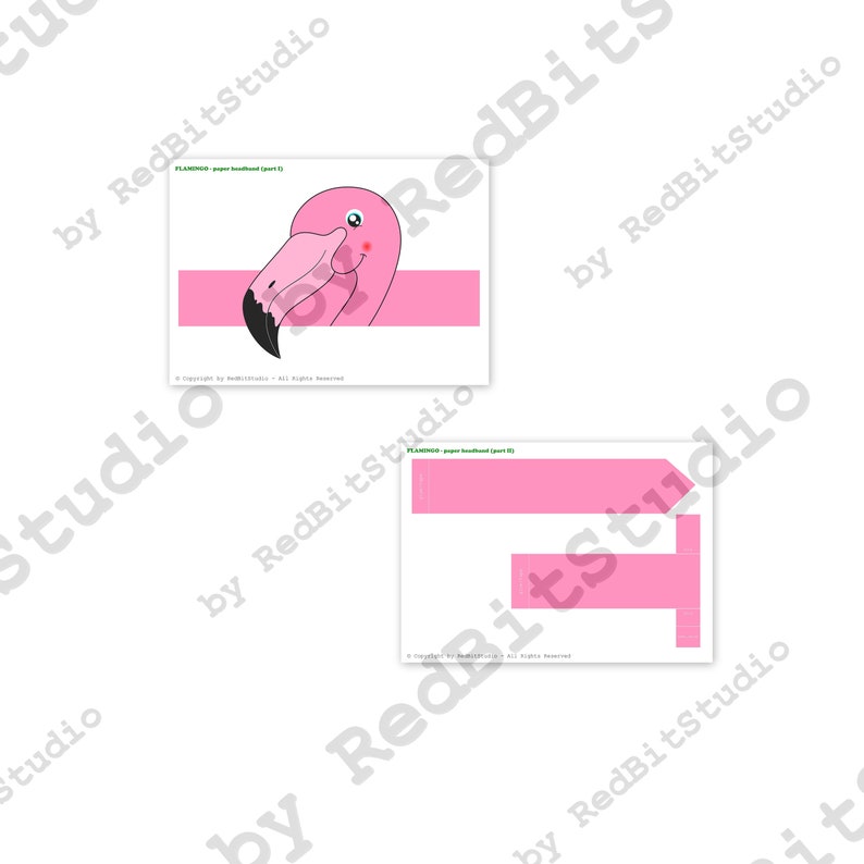Flamingo Paper Crown, Animal Paper Hat for Kids, Instant Download Paper ...