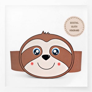 Sloth Paper Crown, Animal Paper Hat for Kids, Instant Download Paper ...