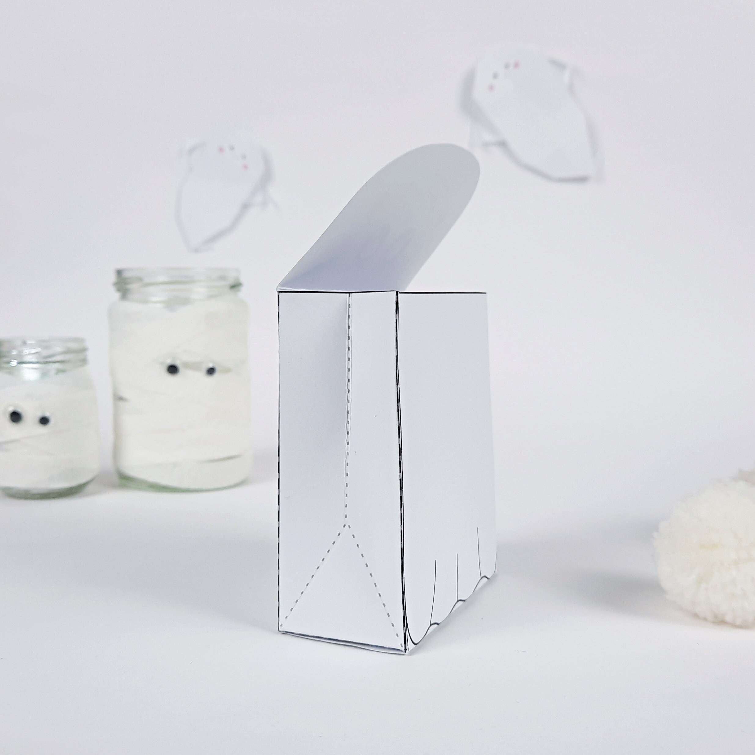 Ghost Gift Box Printable, Favor Box Halloween, Template to Assemble Box ...