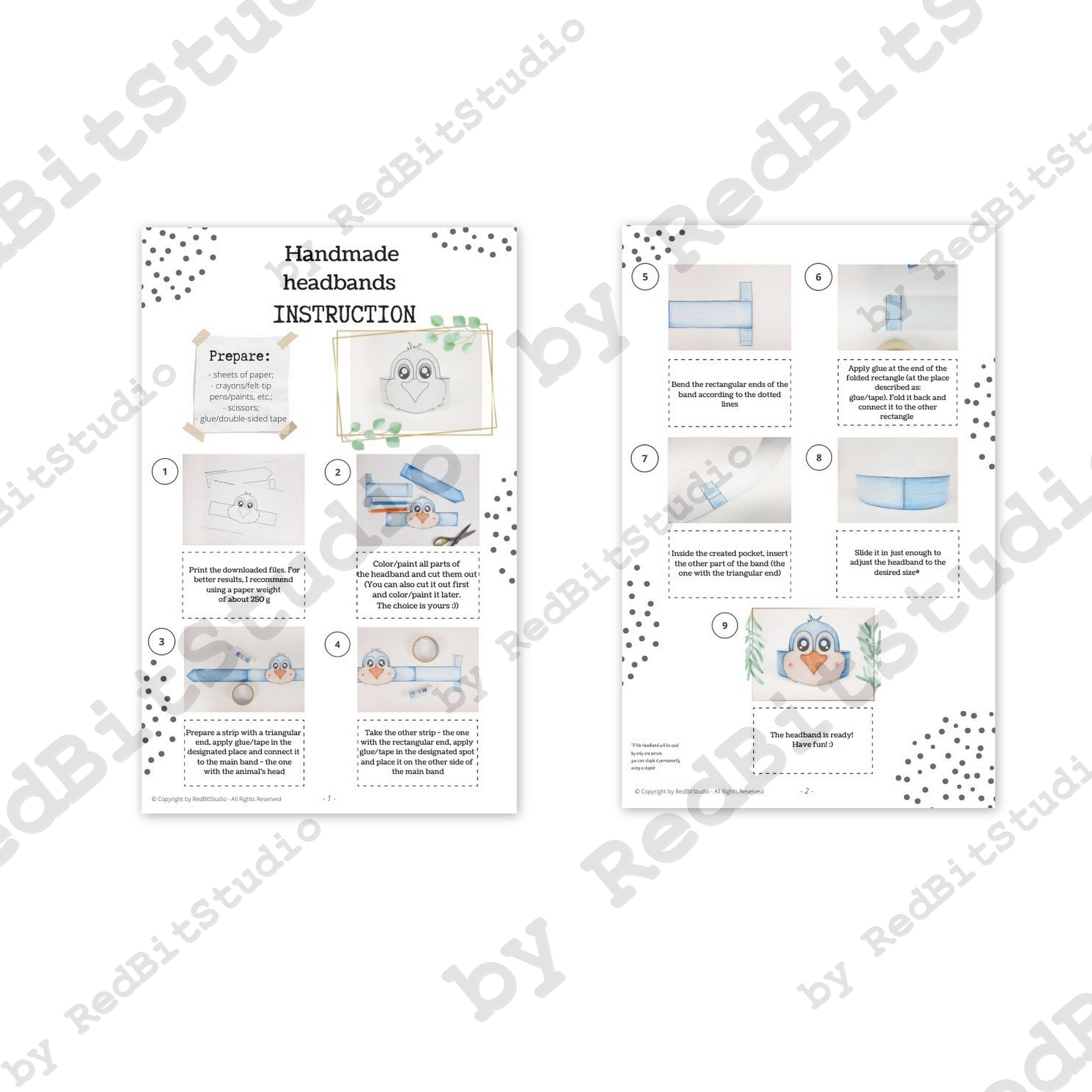 Horse Paper Coloring Crown, Animal Paper Hat for Kids, Instant Download ...