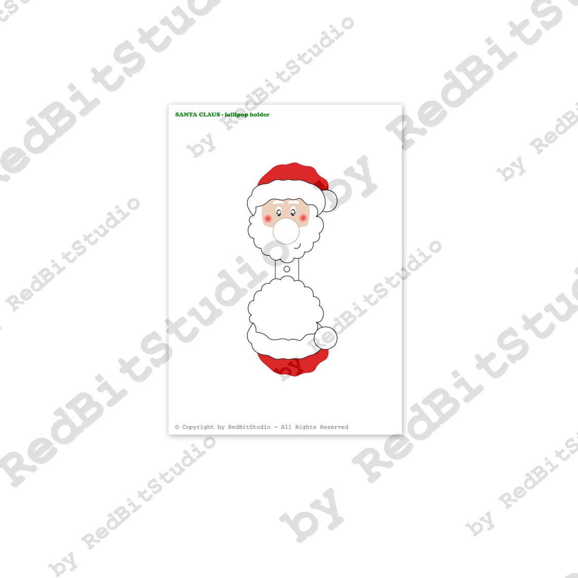 Santa Claus Lollipop, Instant Download Lollipop Holder,pdf File ...