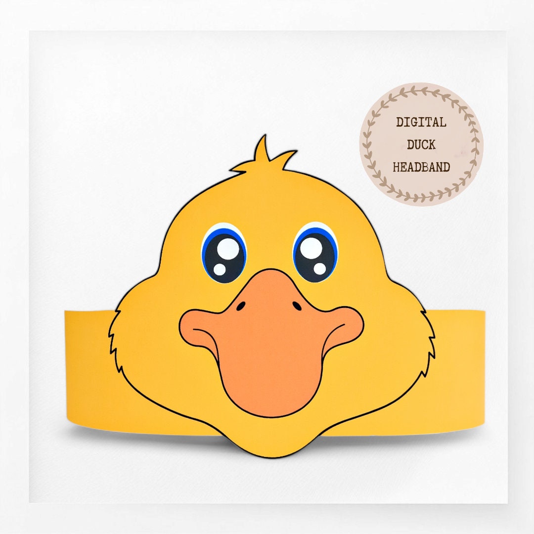 Duck Paper Crown, Animal Paper Hat for Kids, Instant Download Paper ...