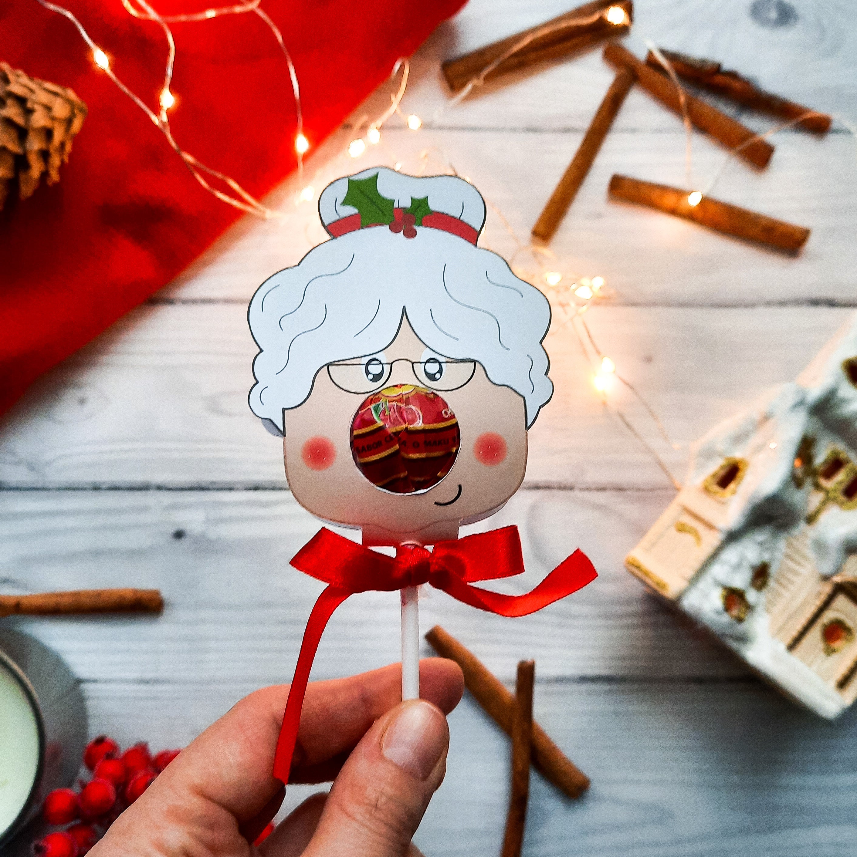 Mrs Santa Lollipop, Instant Download Lollipop Holder,pdf File, Digital ...