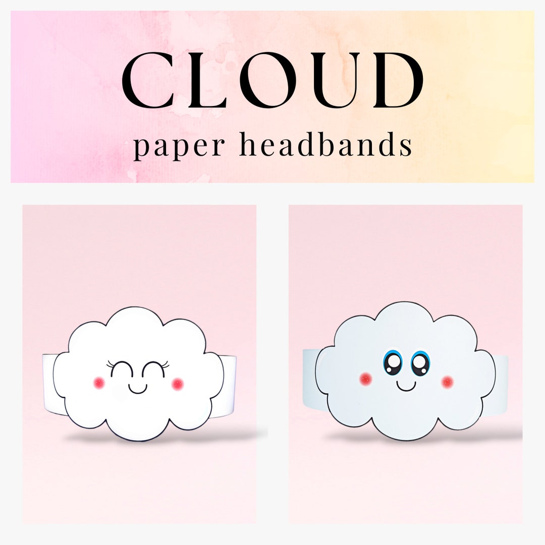 2 Clouds Paper Crowns,weather Paper Hat for Kids,instant Download Crown ...
