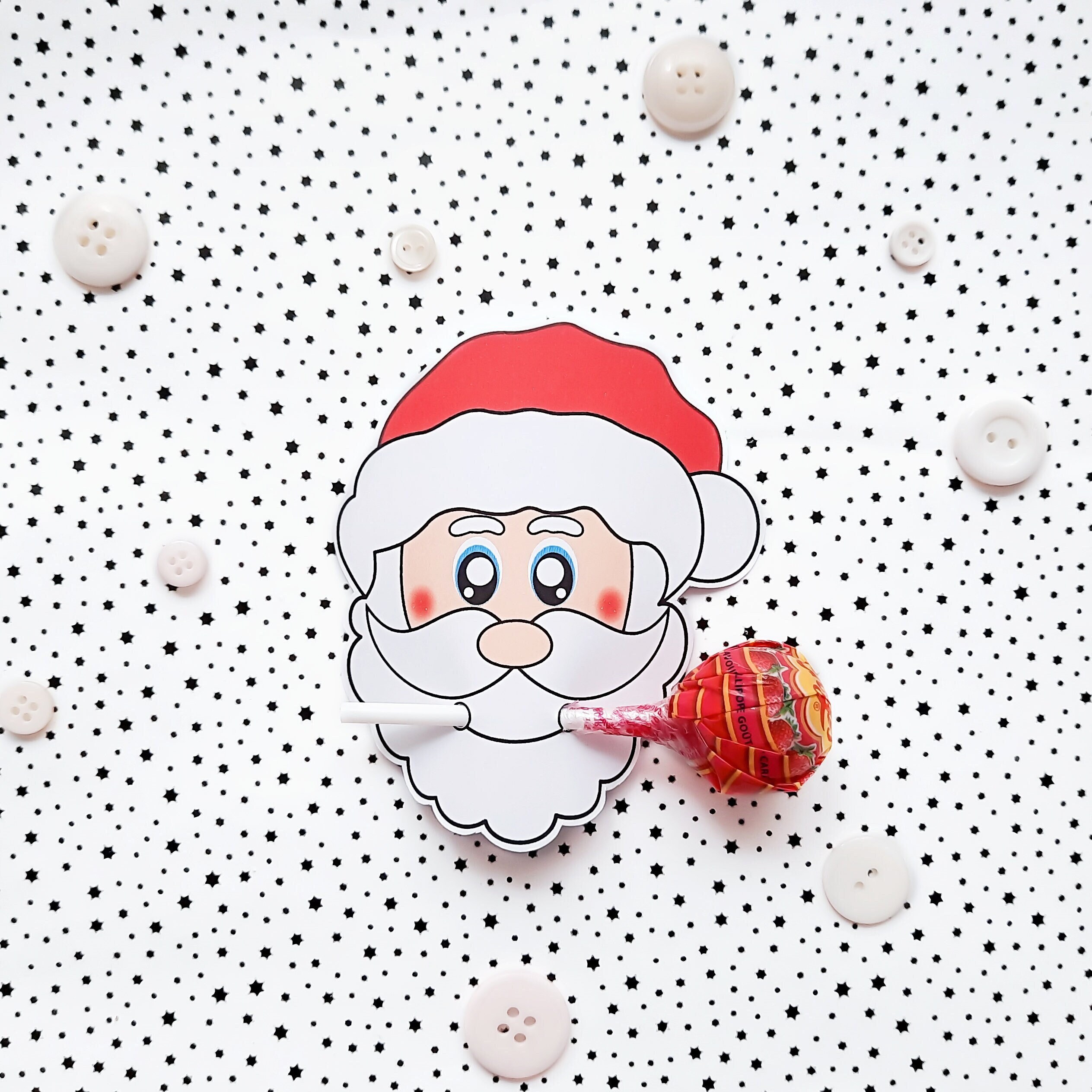 Santa Claus Lollipop,instant Download Lollipop Holder,digital Party ...