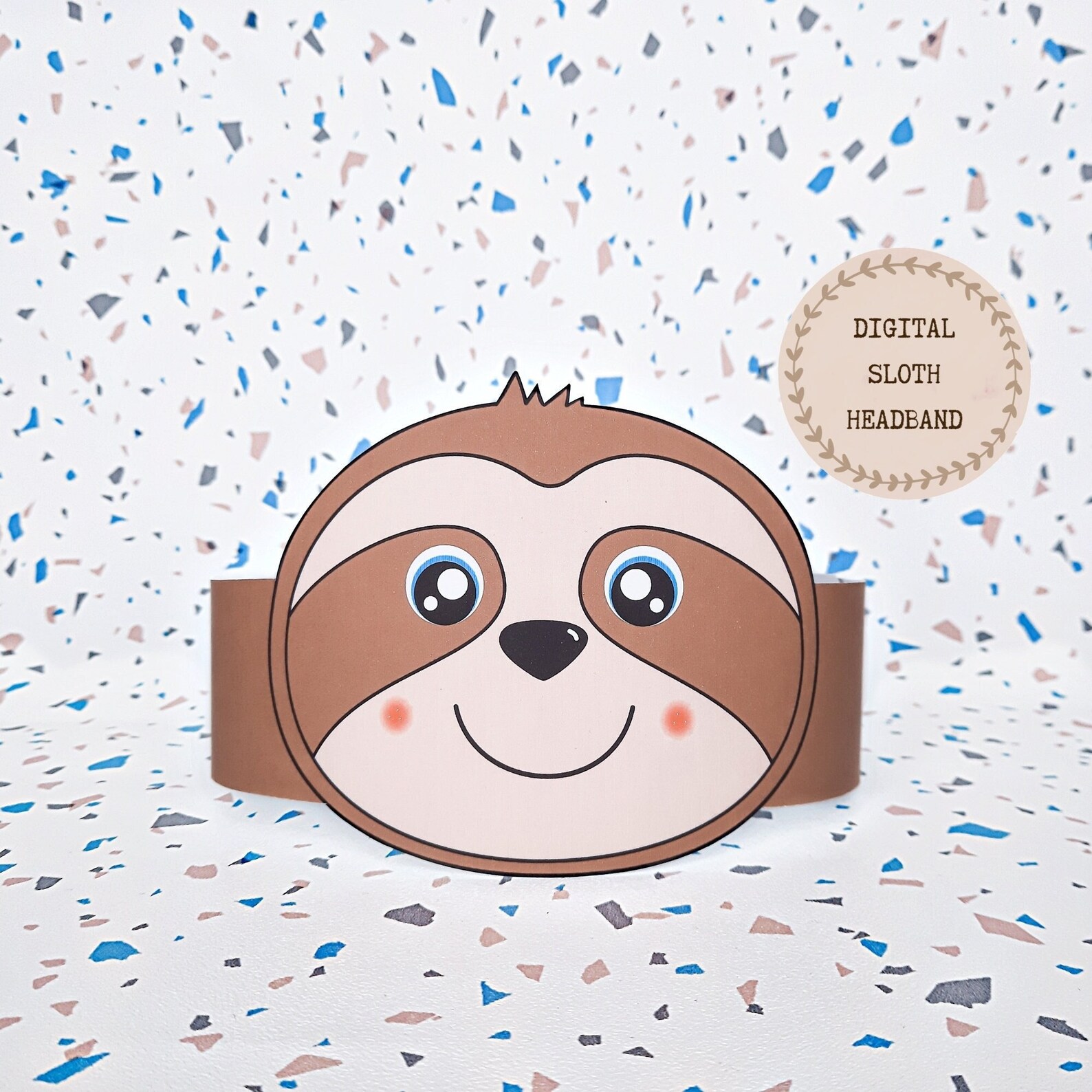 Sloth Paper Crown, Animal Paper Hat for Kids, Instant Download Paper ...