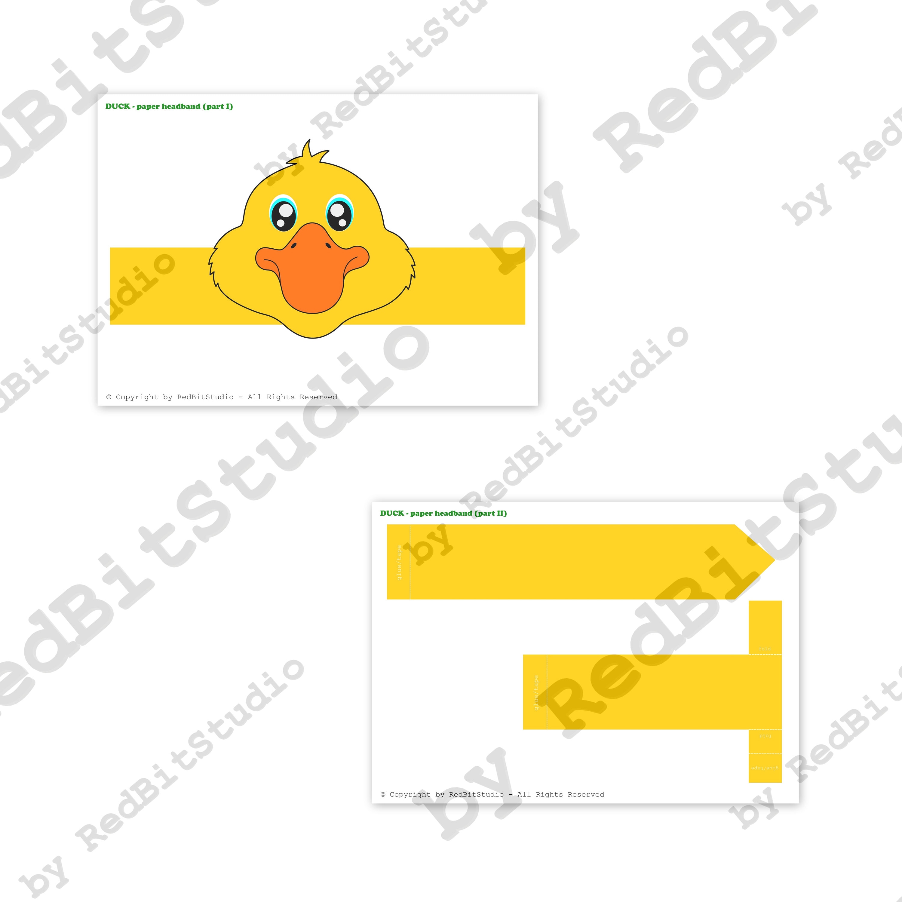 Duck Paper Crown Animal Paper Hat for Kids Instant Download - Etsy