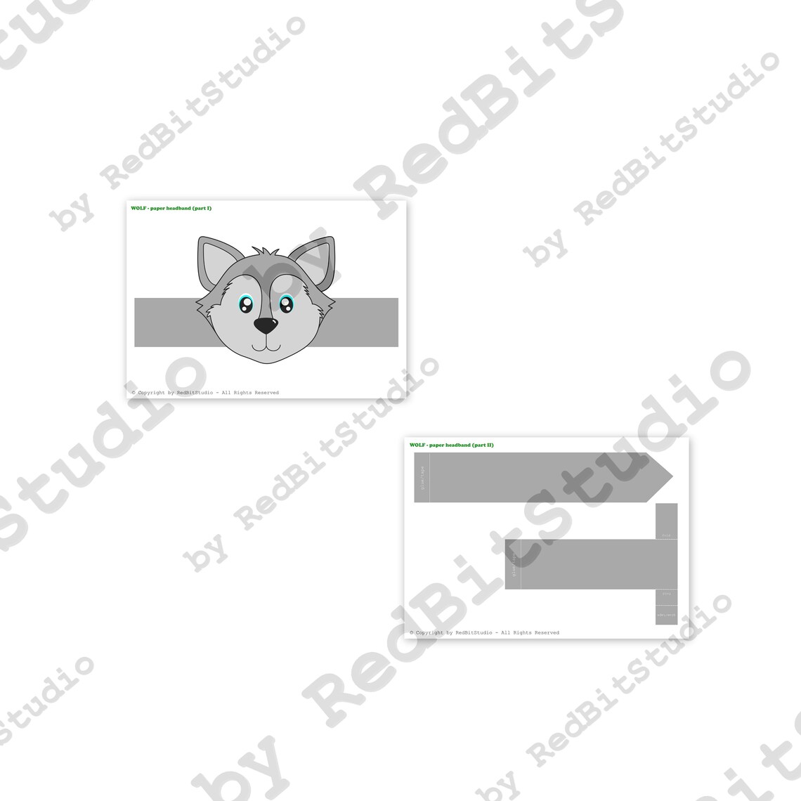 Wolf Paper Crown, Animal Paper Hat for Kids, Instant Download Paper ...