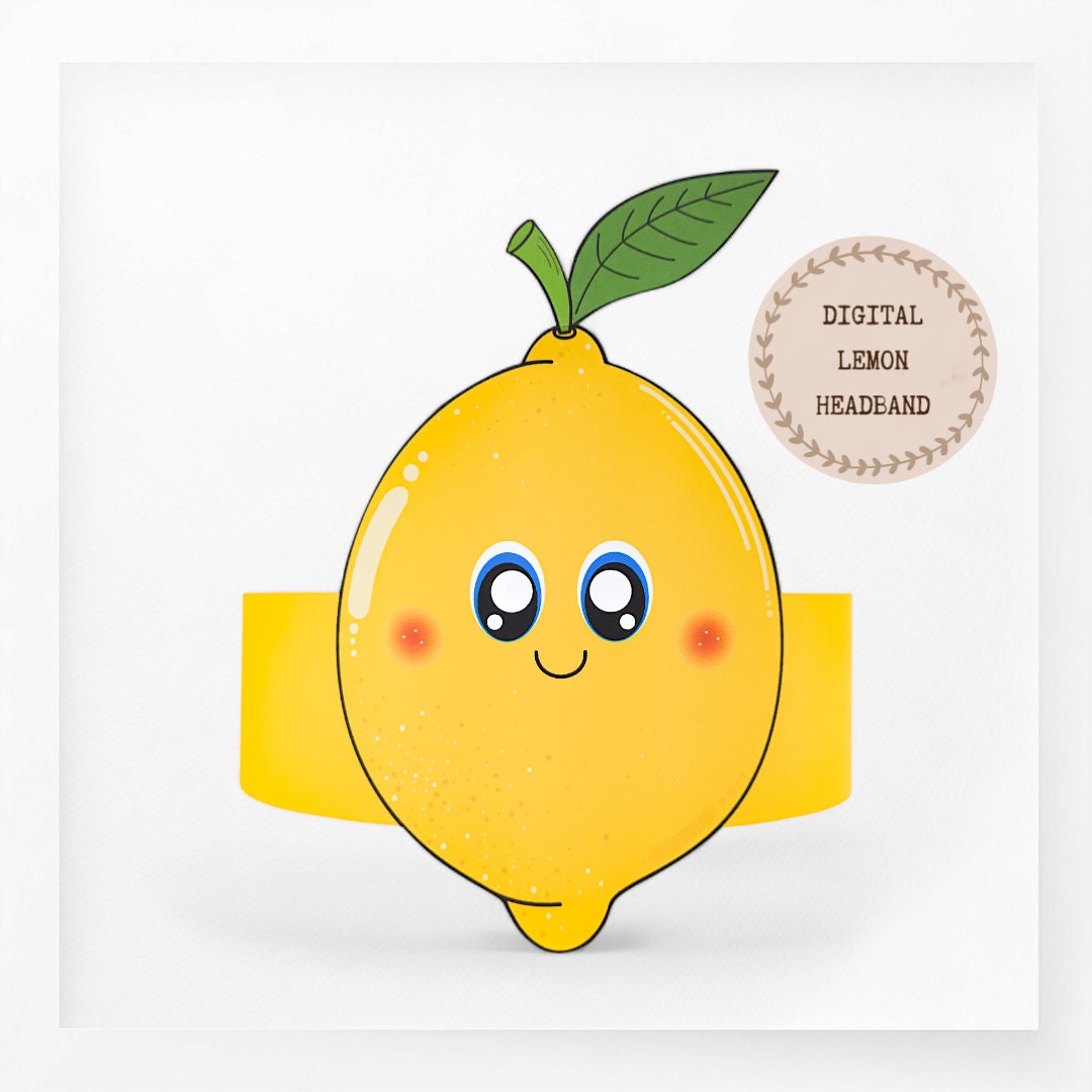 Lemon Paper Crown,fruit Paper Hat for Kids, Instant Download Paper ...