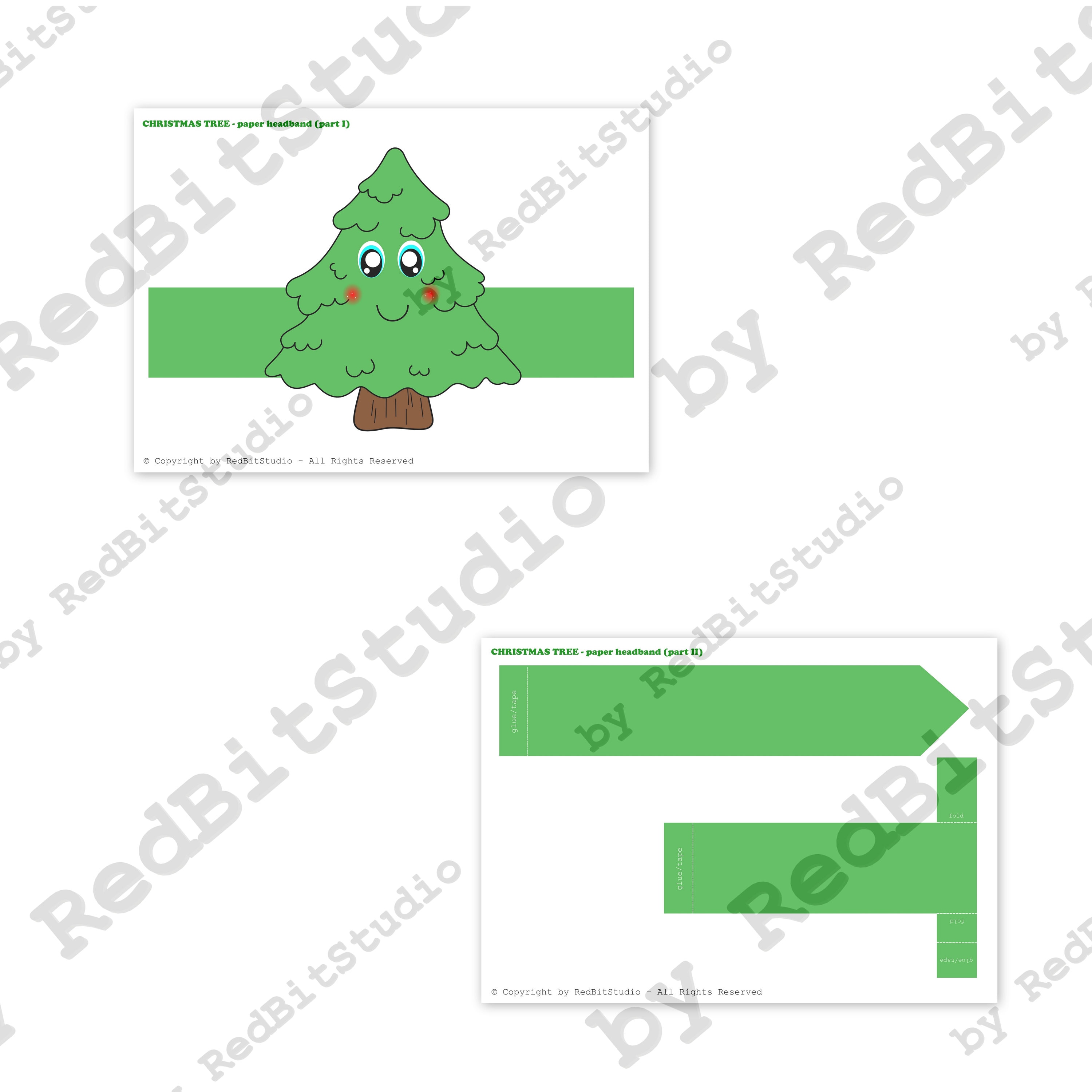 Christmas Tree Paper Crown, Christmas Paper Hat for Kids, Instant ...