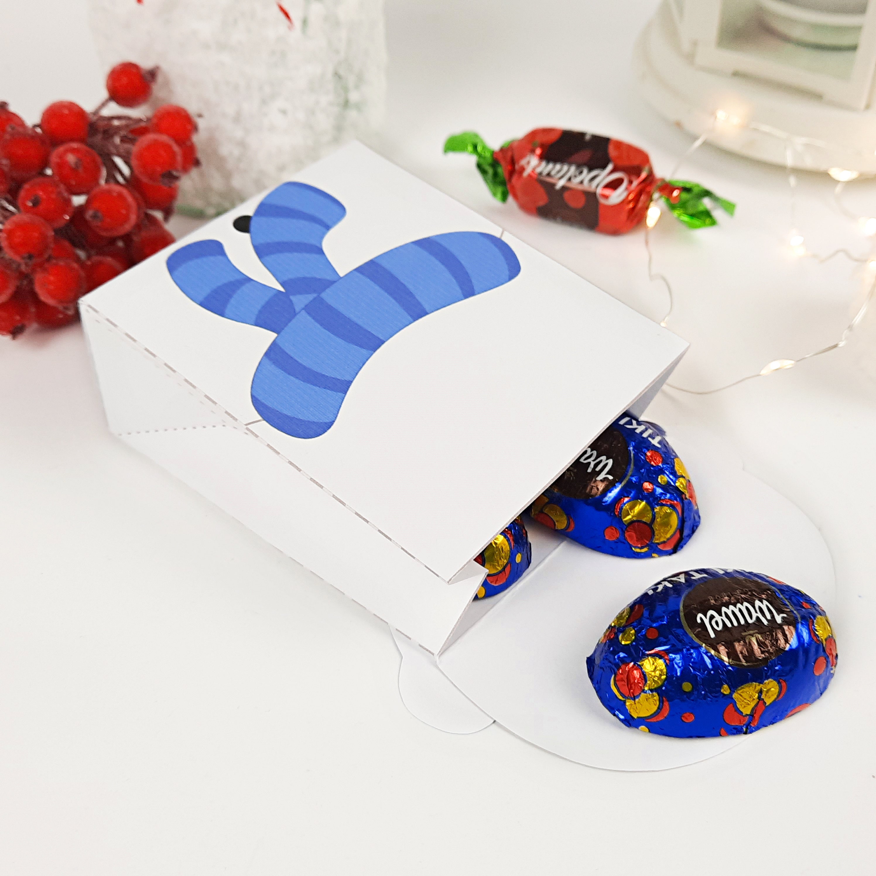 Snowman Gift Box Printable, Favor Box Christmas, Template to Assemble ...