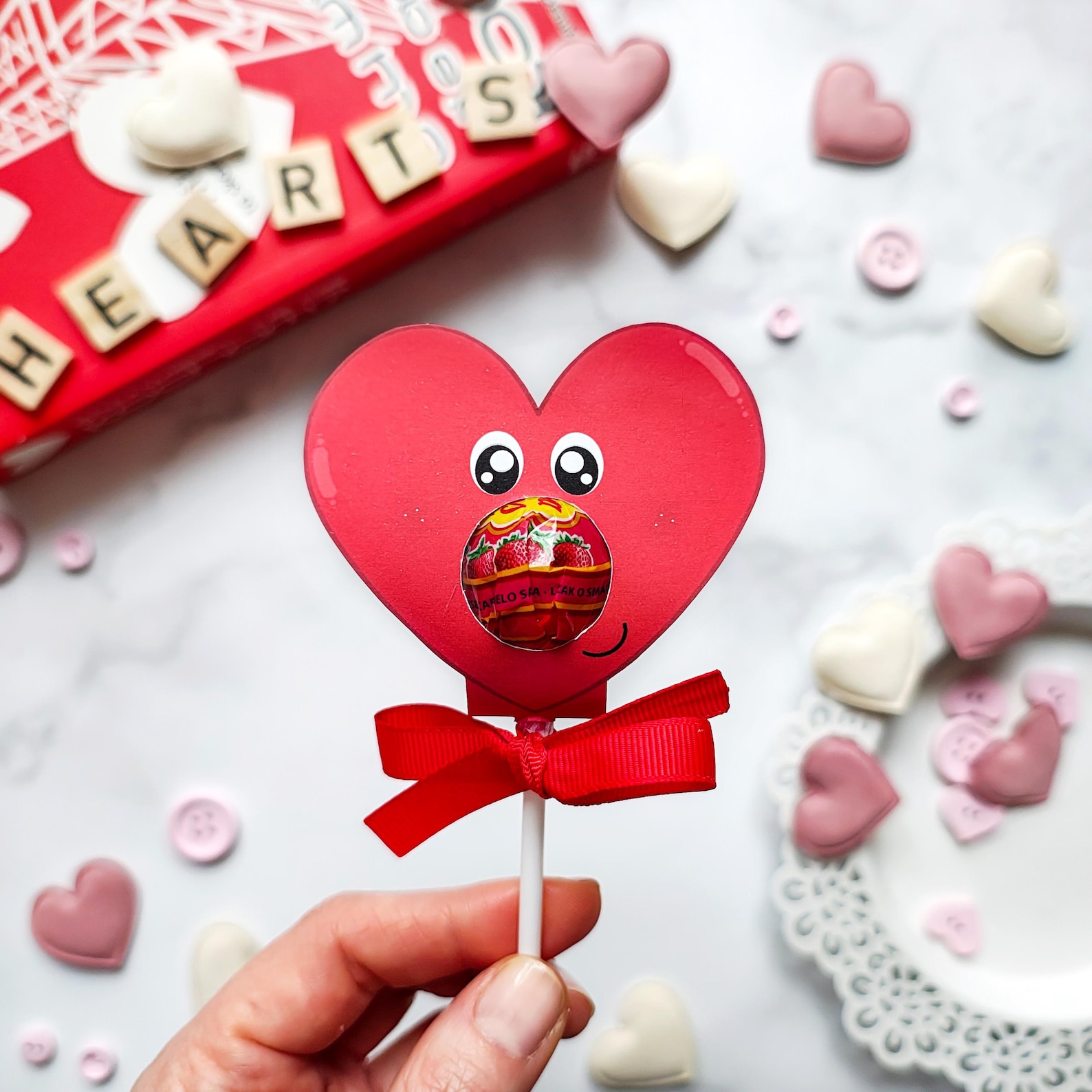 Heart Lollipop,instant Download,valentine's Day Lollipop Holder,pdf ...