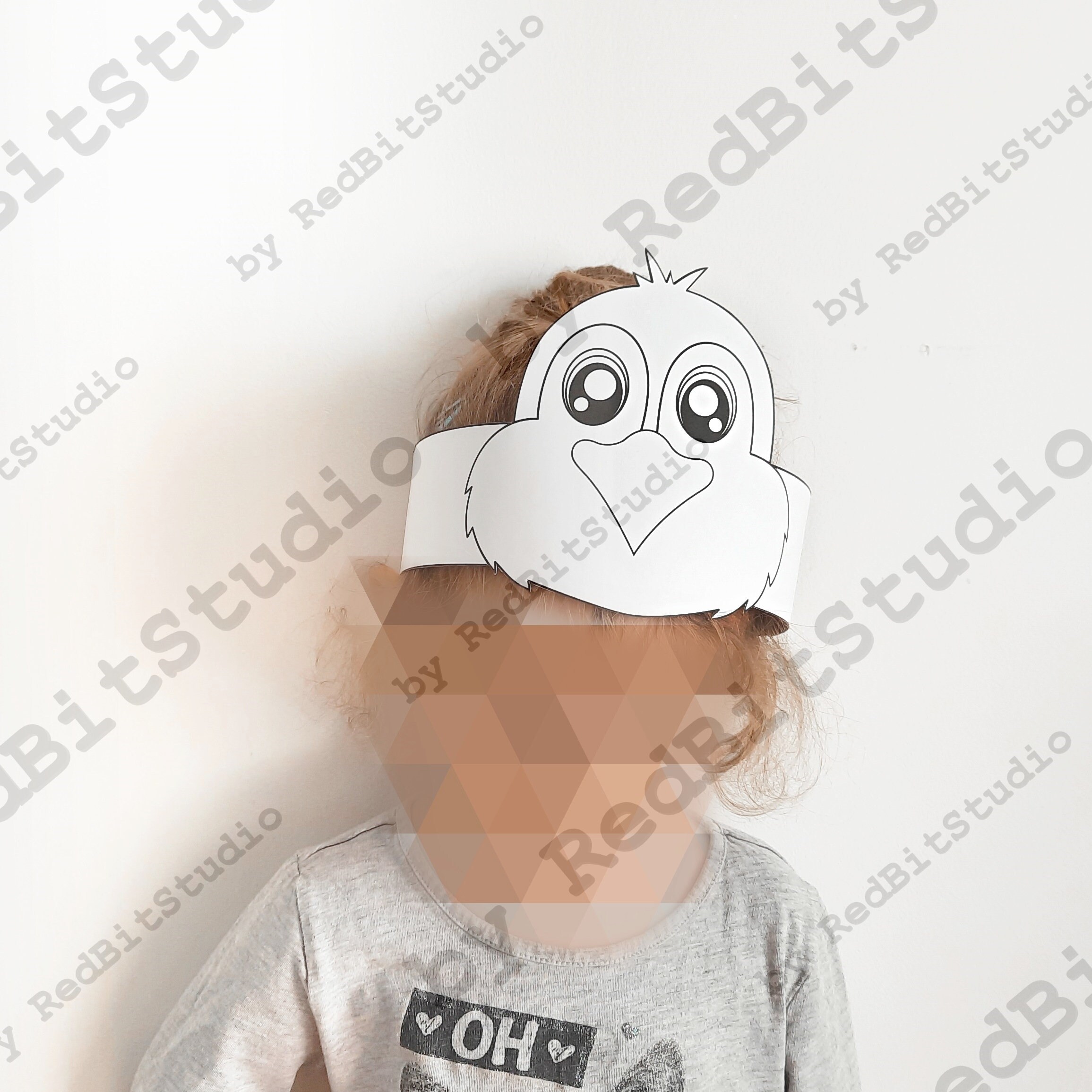 Bird Paper Coloring Crown, Animal Paper Hat for Kids, Instant Download ...