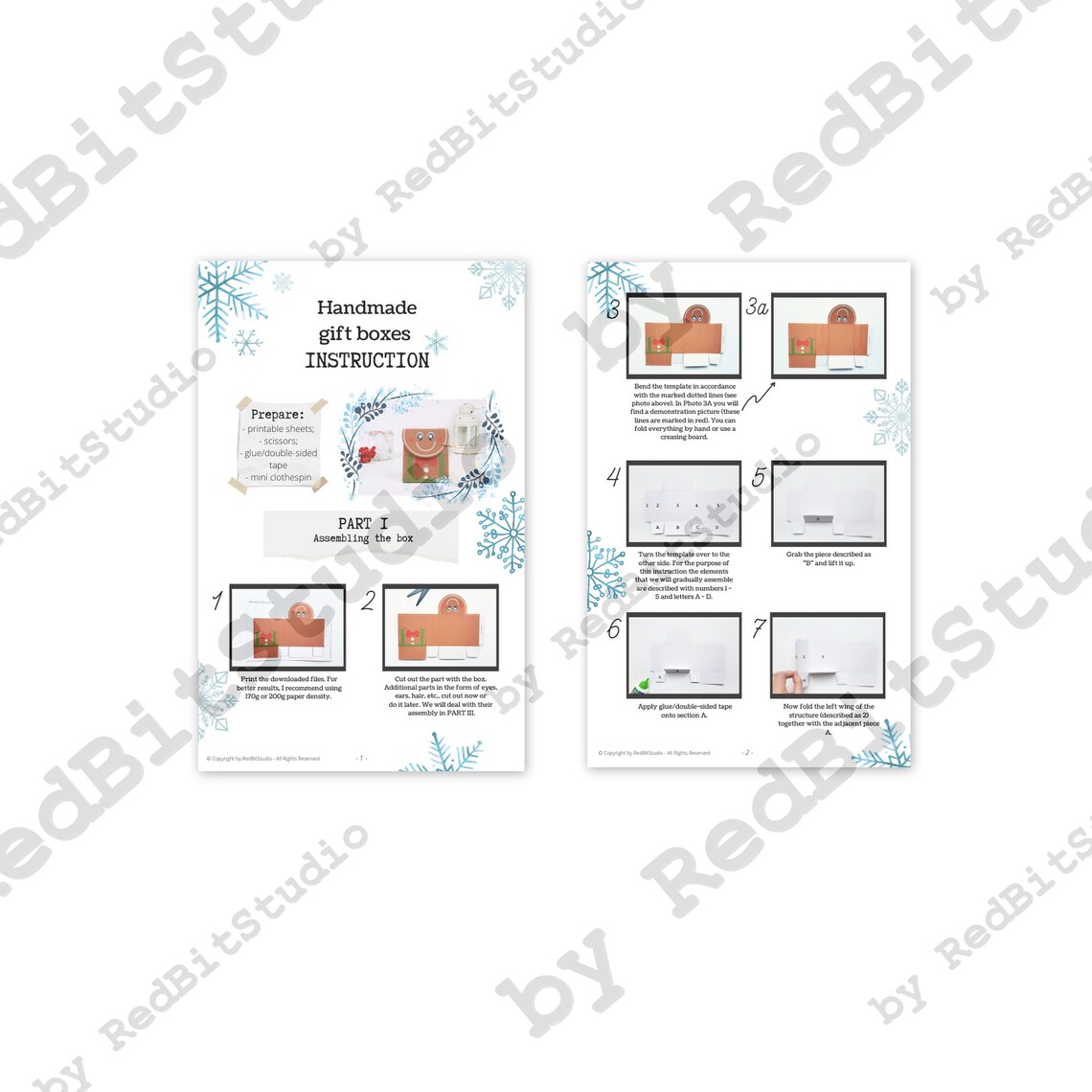 Snowman Gift Box Printable, Favor Box Christmas, Template to Assemble ...