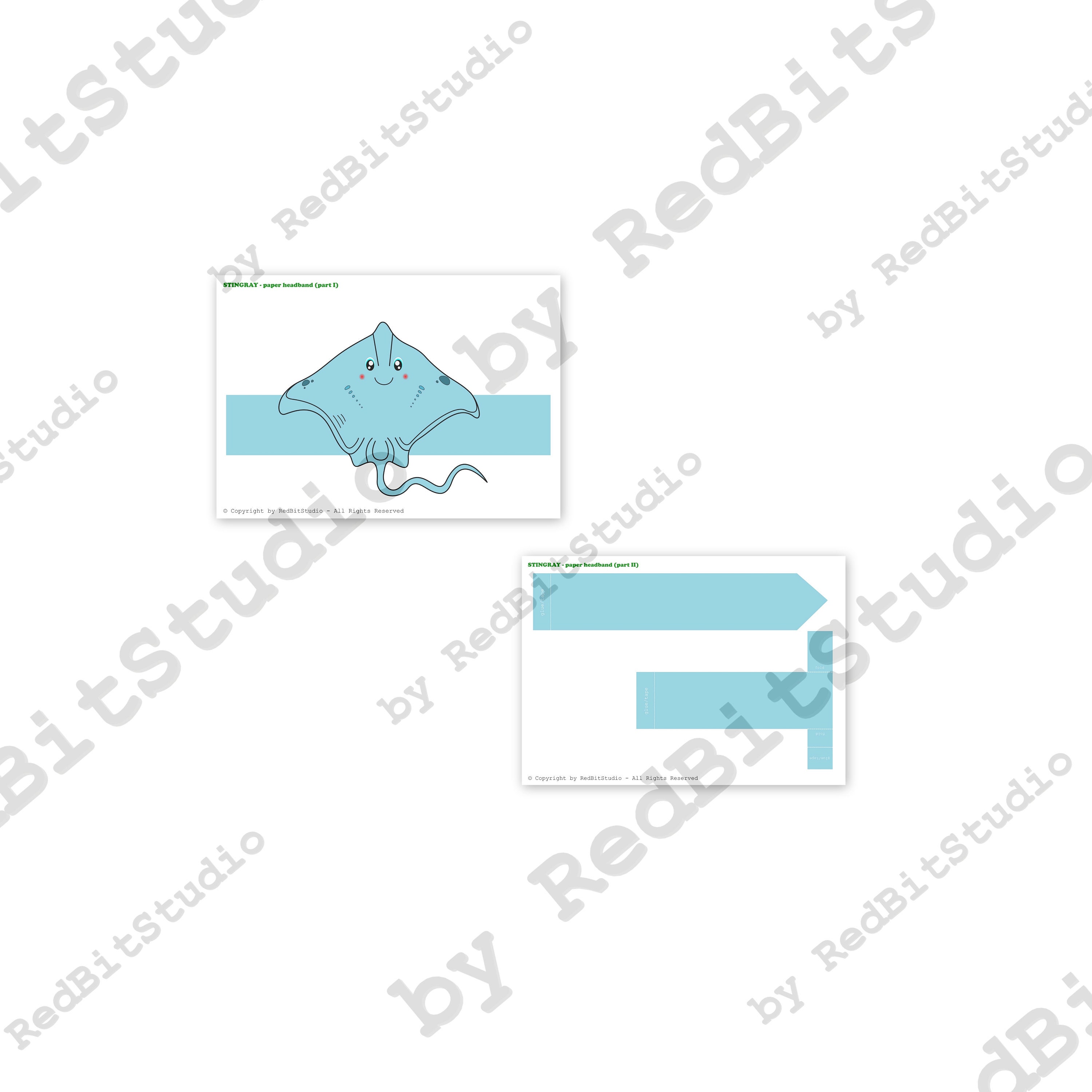 Stingray Paper Crown, Animal Paper Hat for Kids, Instant Download Paper ...