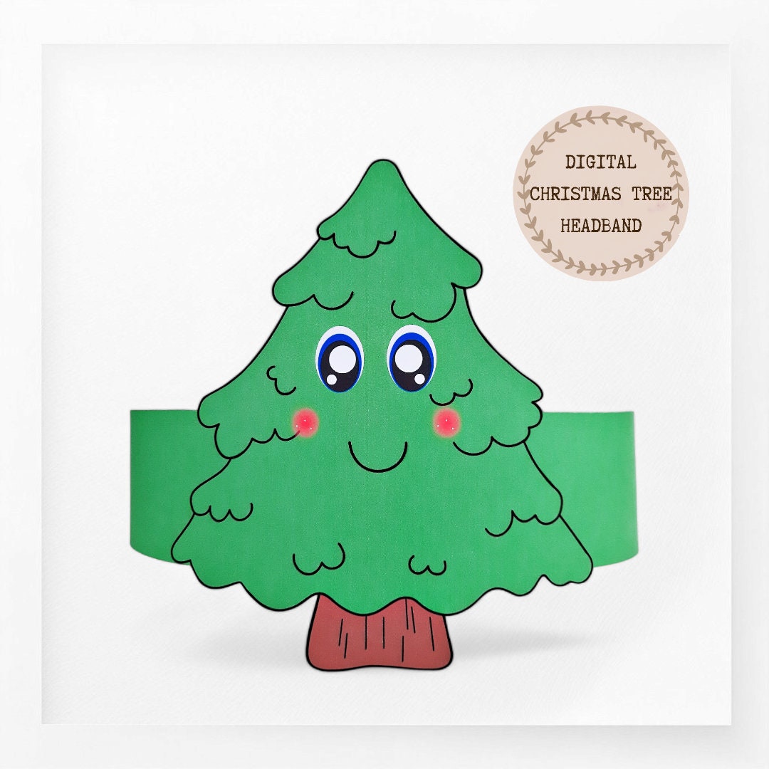 Christmas Tree Paper Crown, Christmas Paper Hat for Kids, Instant ...