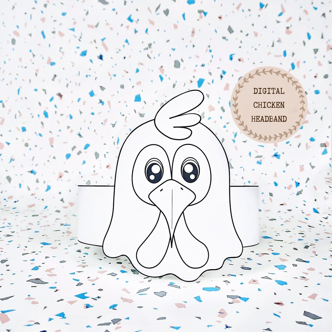 Chicken Paper Coloring Crown Animal Paper Hat for Kids - Etsy