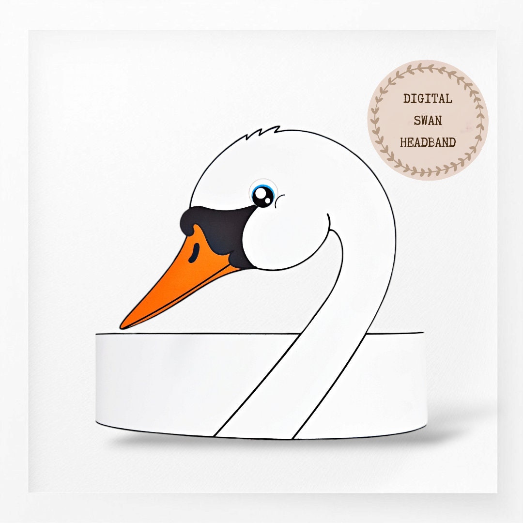 Swan Paper Crown, Animal Paper Hat for Kids, Instant Download Paper ...