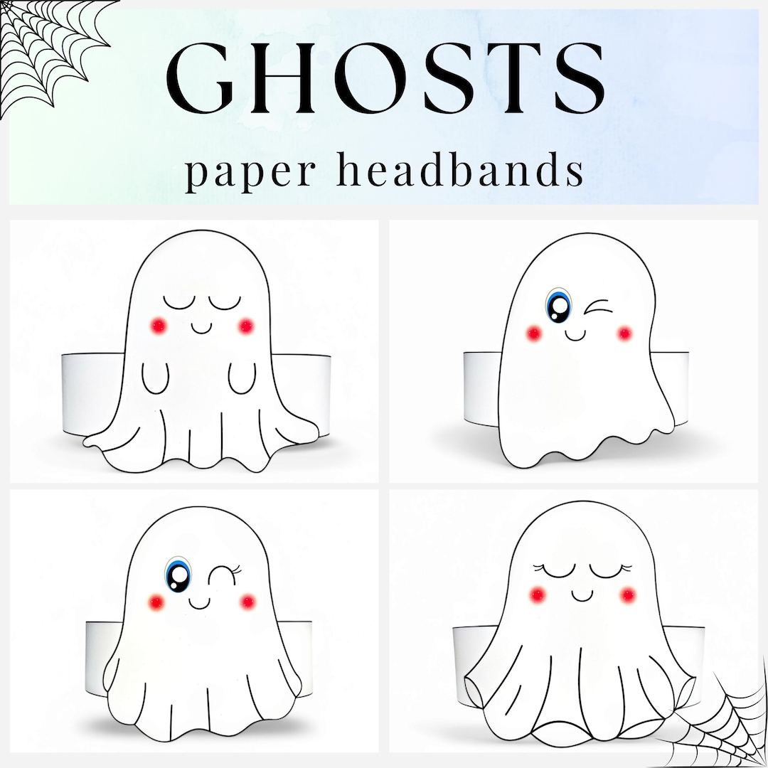 4 Ghosts Paper Crowns,paper Hats for Kids,instant Download Paper Crowns ...