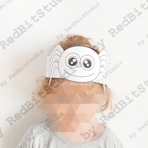 Spider Paper Coloring Crown, Animal Paper Hat for Kids, Instant ...