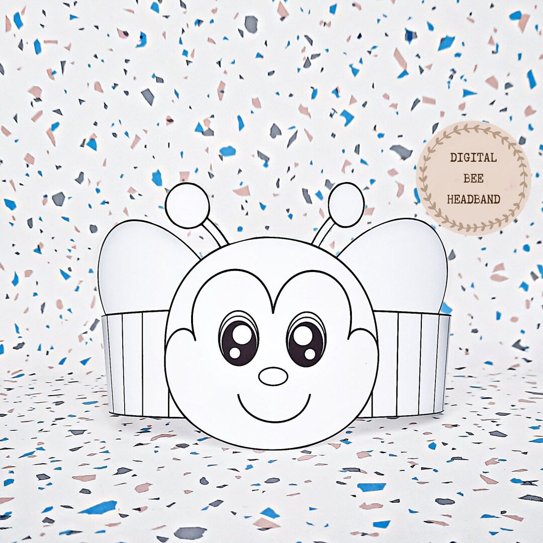 Bee Paper Coloring Crown Bug Paper Hat for Kids Instant - Etsy