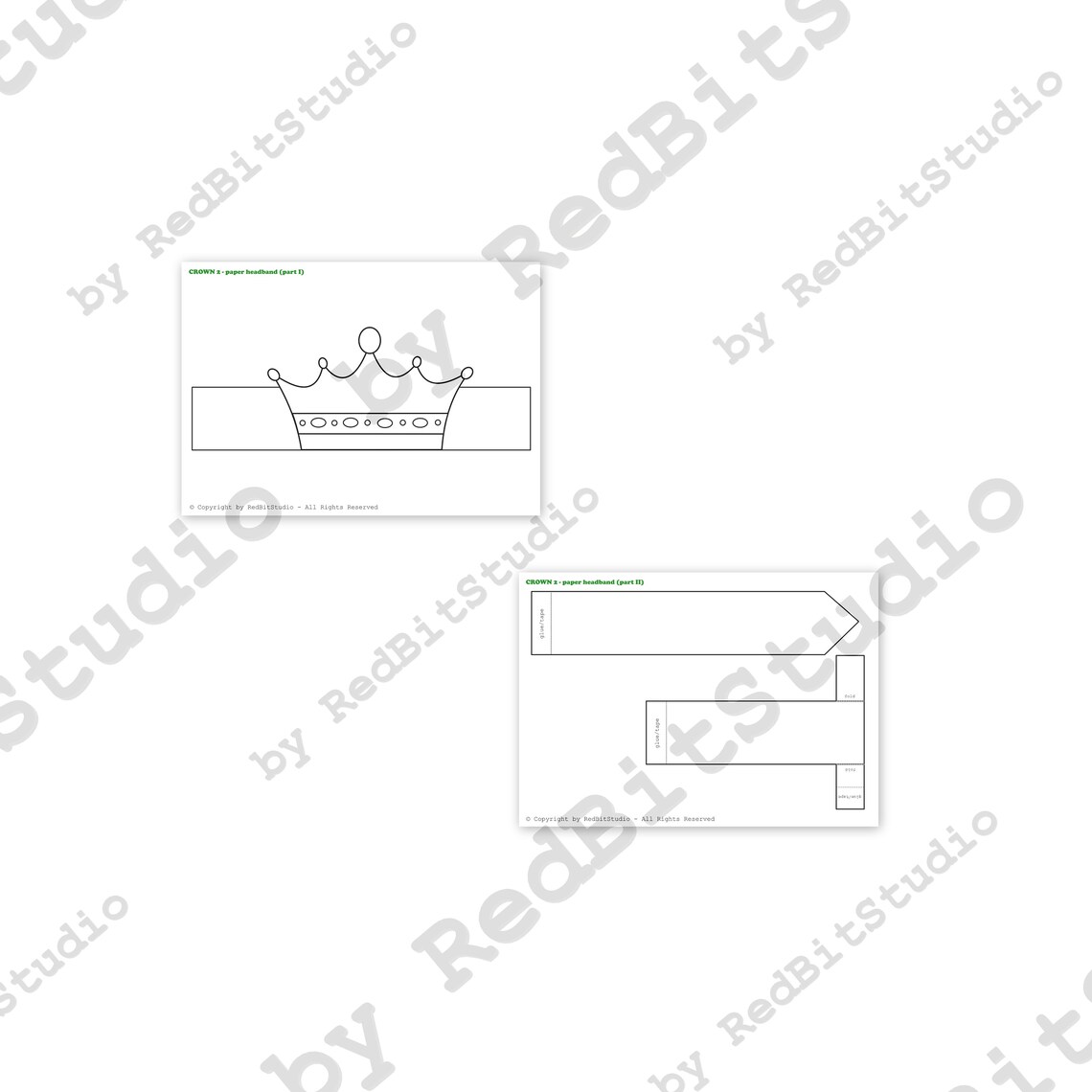 King Crown Paper Coloring Headband Animal Paper Hat for Kids - Etsy