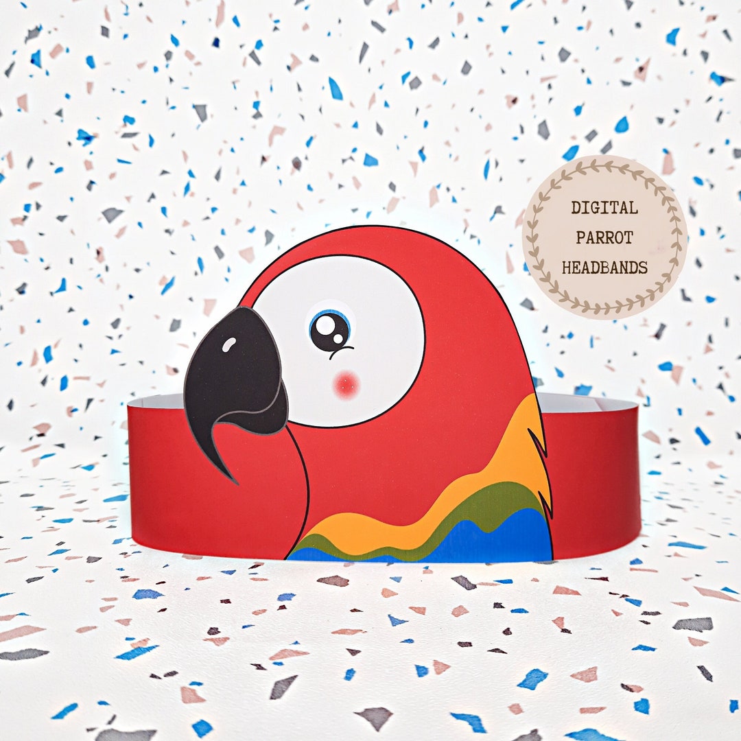 Parrot Paper Crown Animal Paper Hat for Kids Instant - Etsy