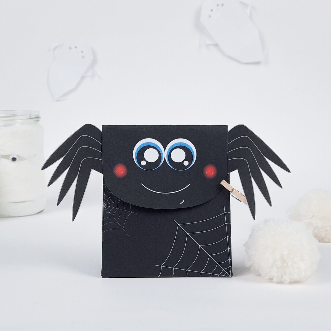Spider Gift Box Printable, Favor Box Halloween, Template to Assemble ...