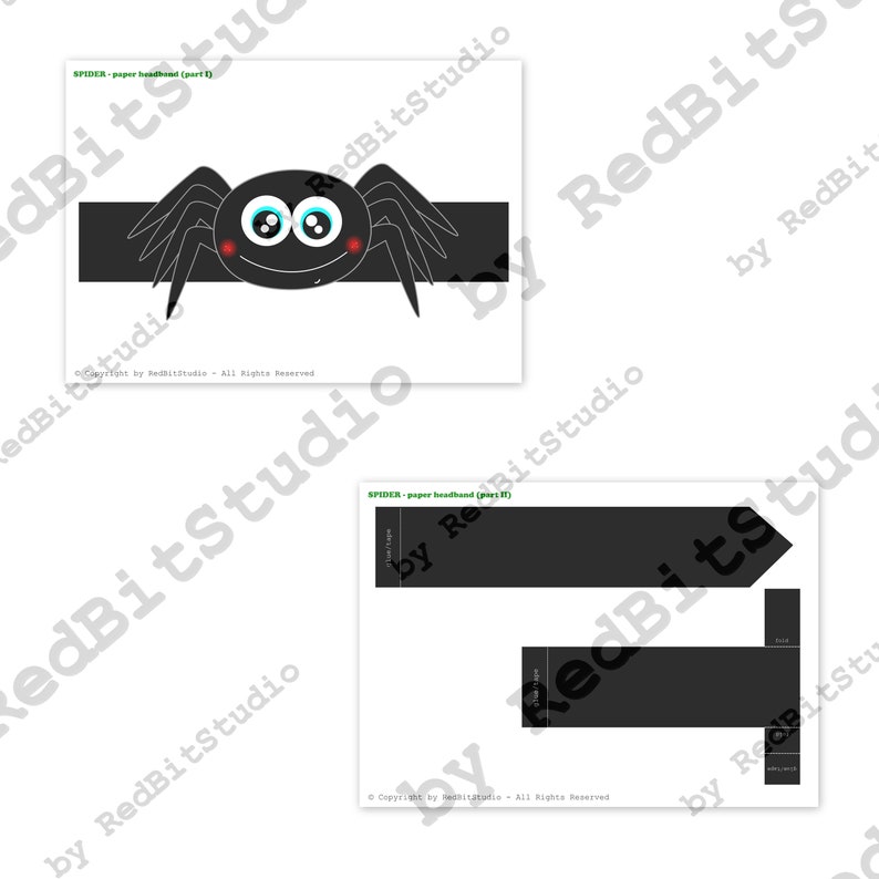 Spider Paper Crown, Animal Paper Hat for Kids, Instant Download Paper ...