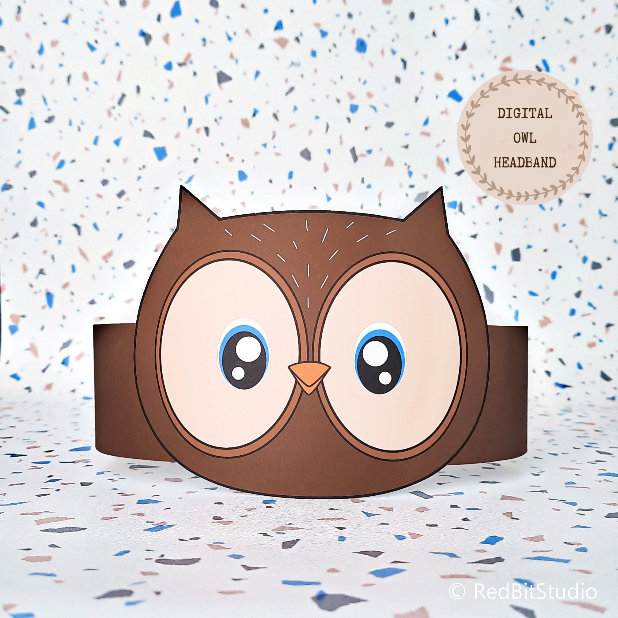 Owl Paper Crown Animal Paper Hat for Kids Instant Download - Etsy