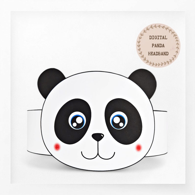 Panda Paper Crown, Animal Paper Hat for Kids, Instant Download Paper ...