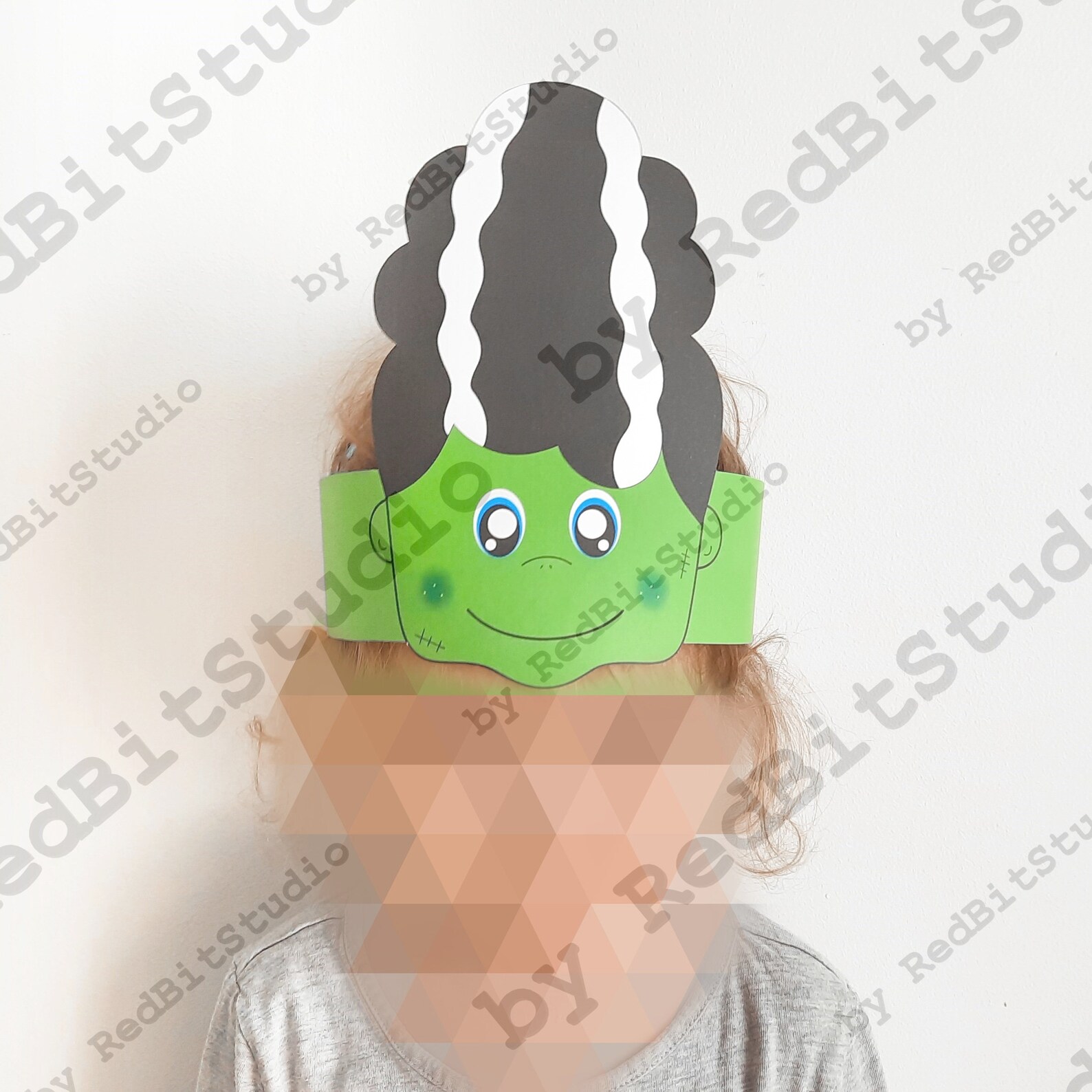 Bride of Frankenstein Paper Crown, Halloween Paper Hat for Kids ...