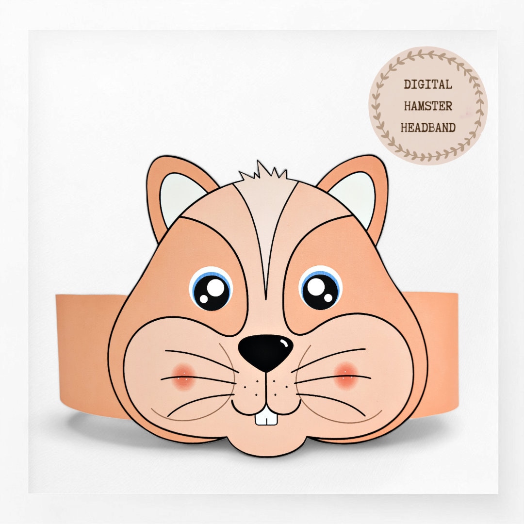 Hamster Paper Crown, Animal Paper Hat for Kids, Instant Download Paper ...