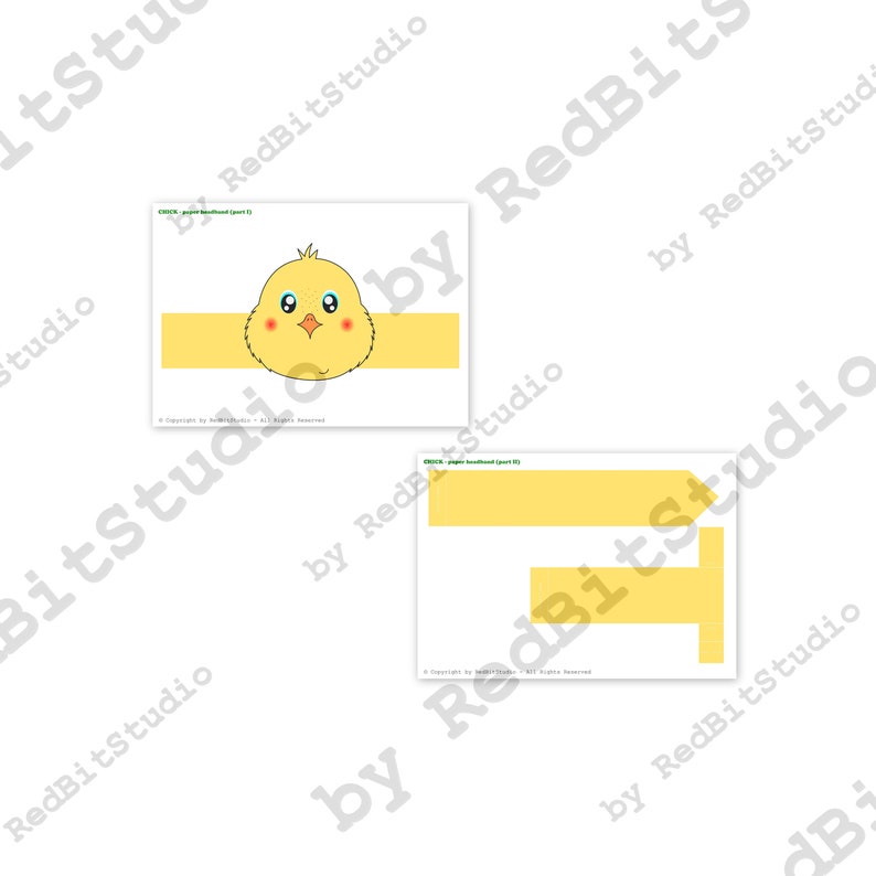 Chick Paper Crown, Animal Paper Hat for Kids, Instant Download Paper ...