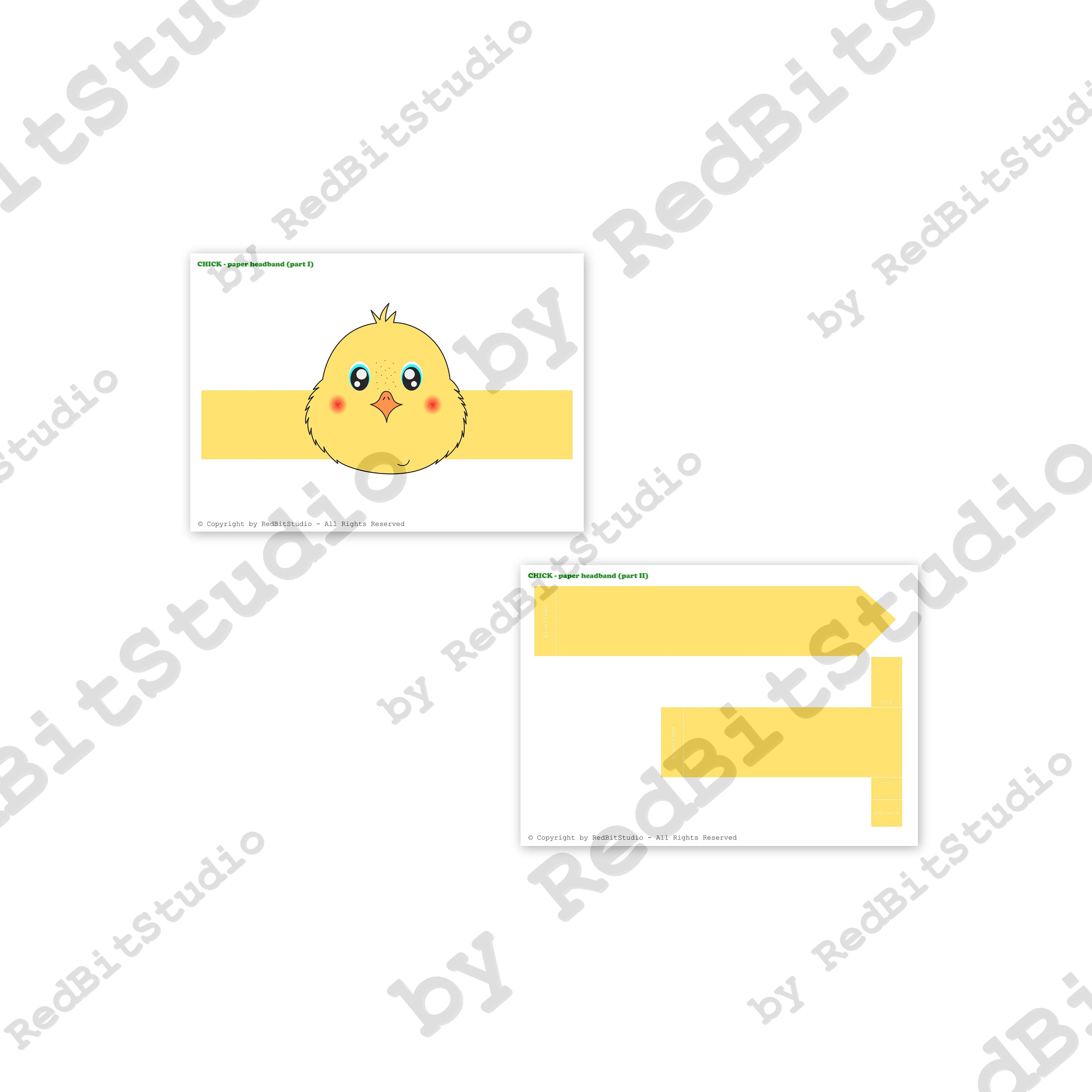 Chick Paper Crown, Animal Paper Hat for Kids, Instant Download Paper ...