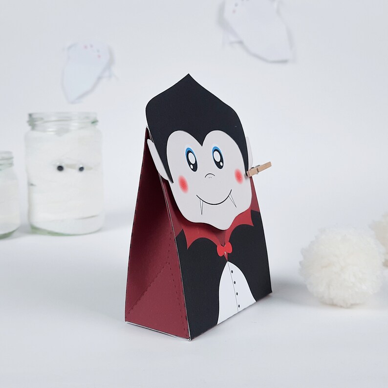 Dracula Gift Box Printable, Favor Box Halloween, Template to Assemble ...