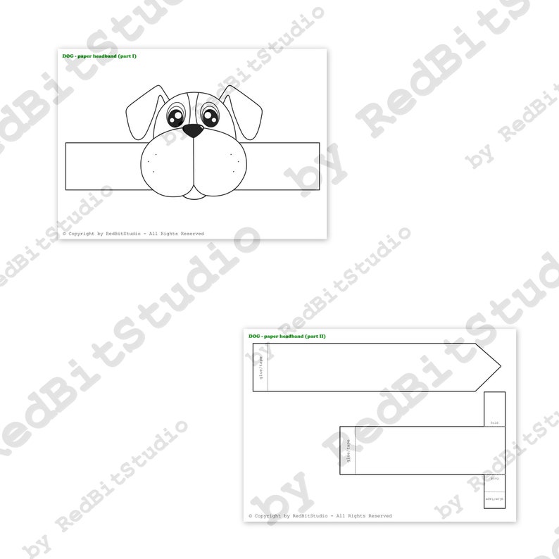 Dog Paper Coloring Crown, Animal Paper Hat for Kids, Instant Download ...