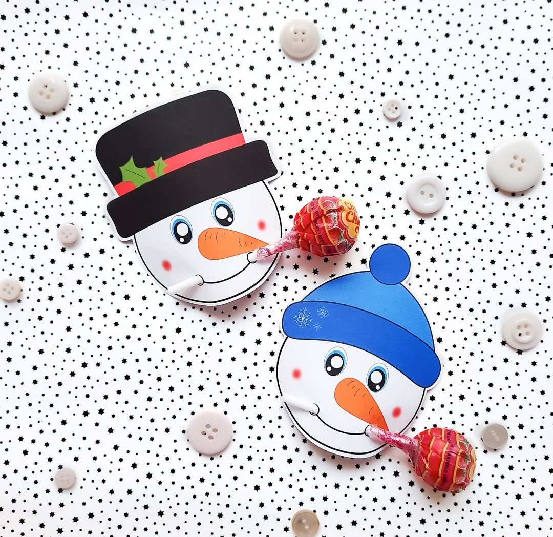 Snowman Lollipop,instant Download Lollipop Holder,digital Party Sucker ...