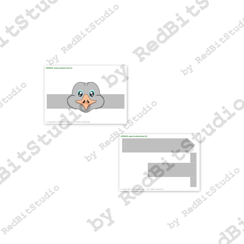 Ostrich Paper Crown, Animal Paper Hat for Kids, Instant Download Paper ...