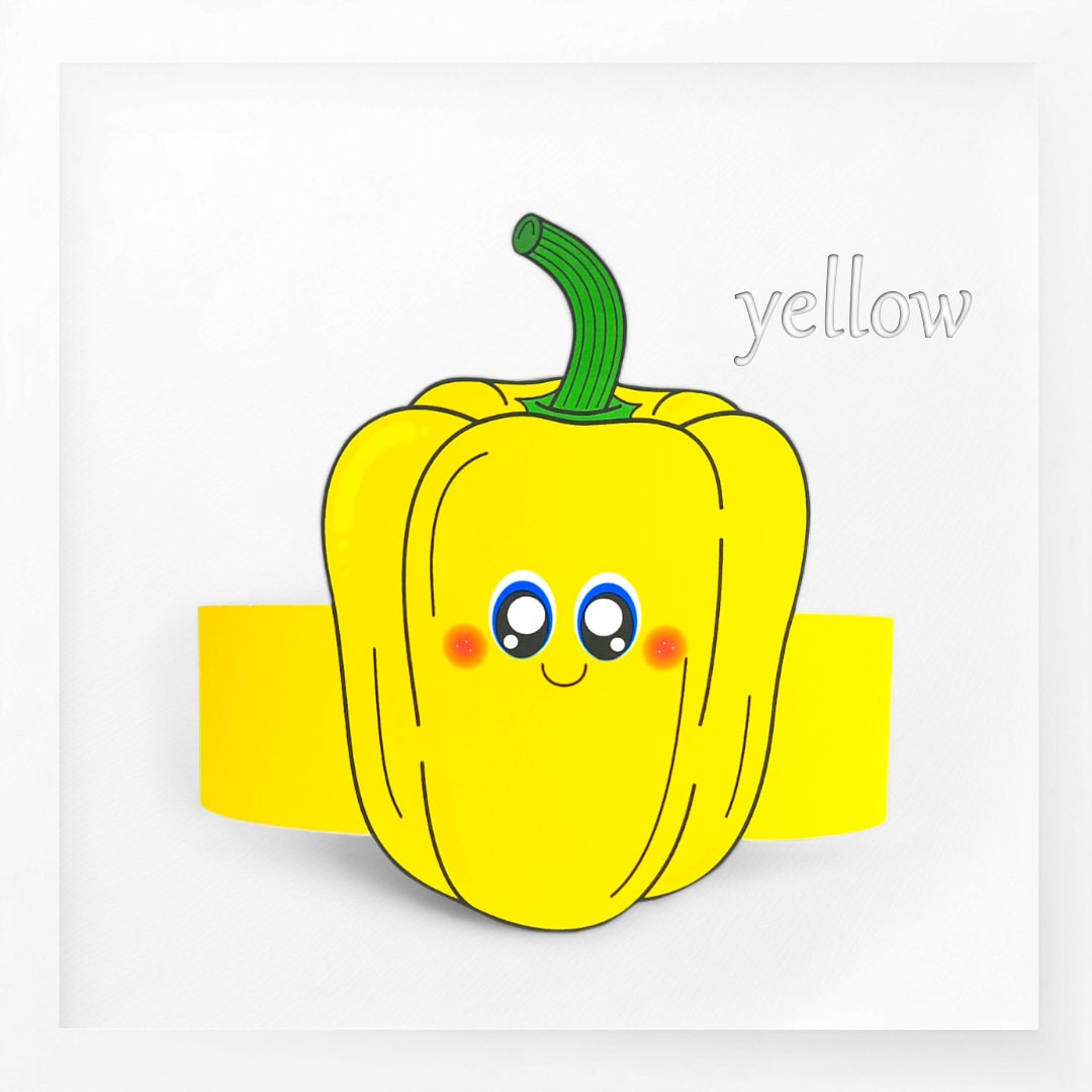 3 Peppers Paper Crowns,vegetable Paper Hat for Kids,instant Download ...