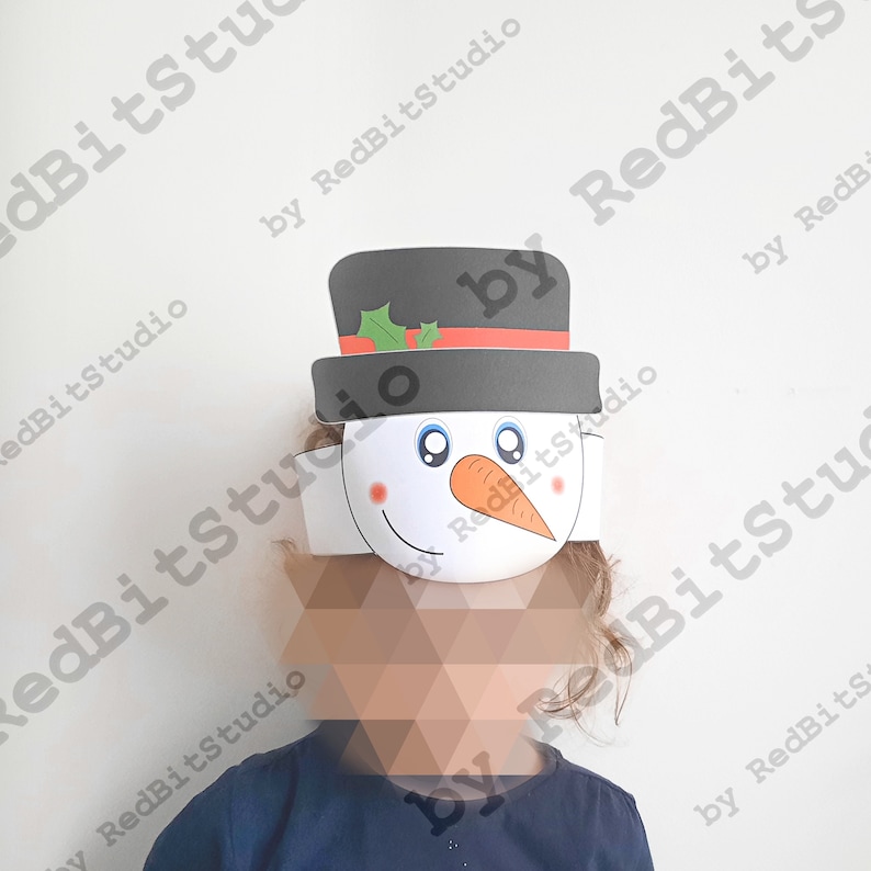 Snowman Paper Crown, Christmas Paper Hat for Kids, Instant Download ...