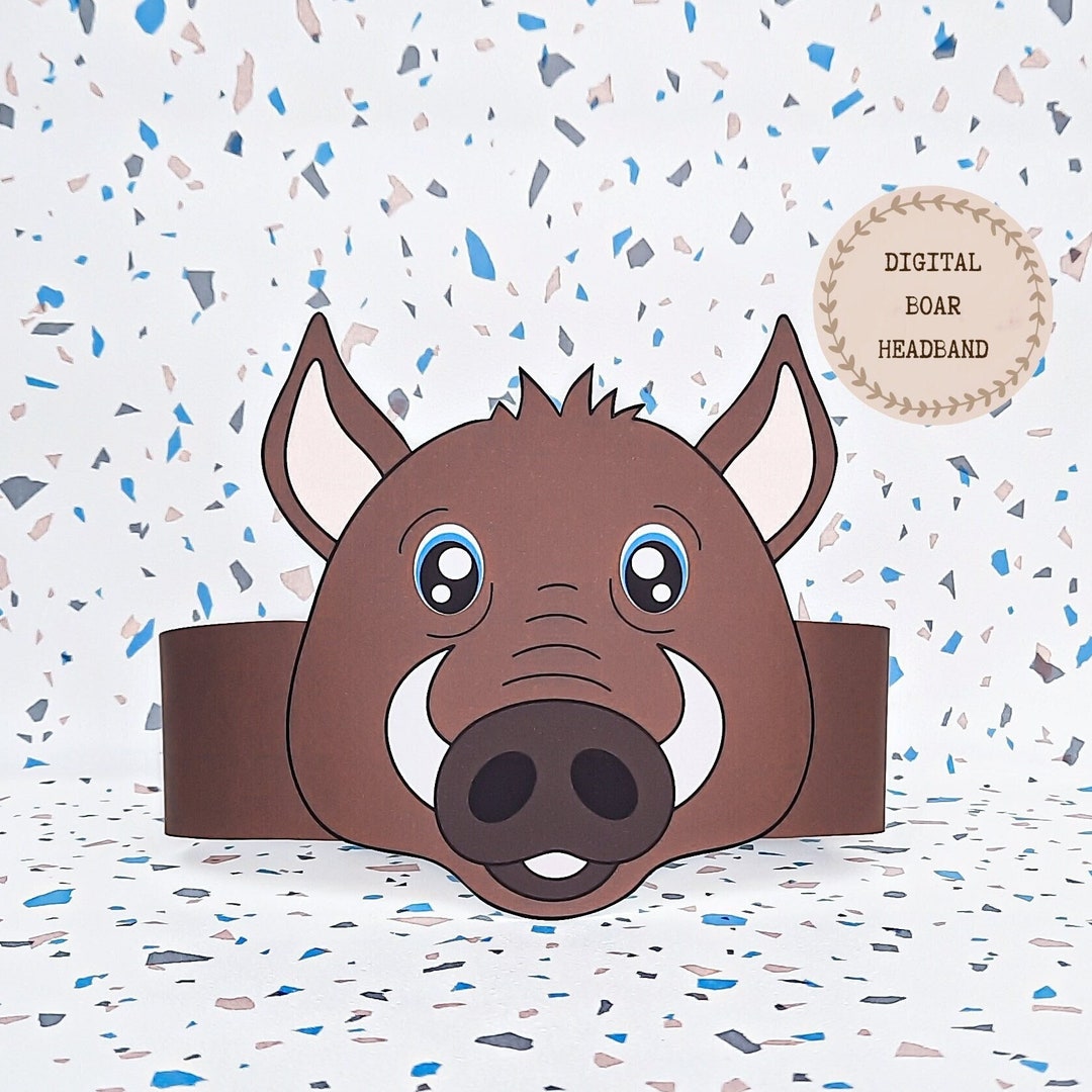 Boar Paper Crown, Animal Paper Hat for Kids, Instant Download Paper ...