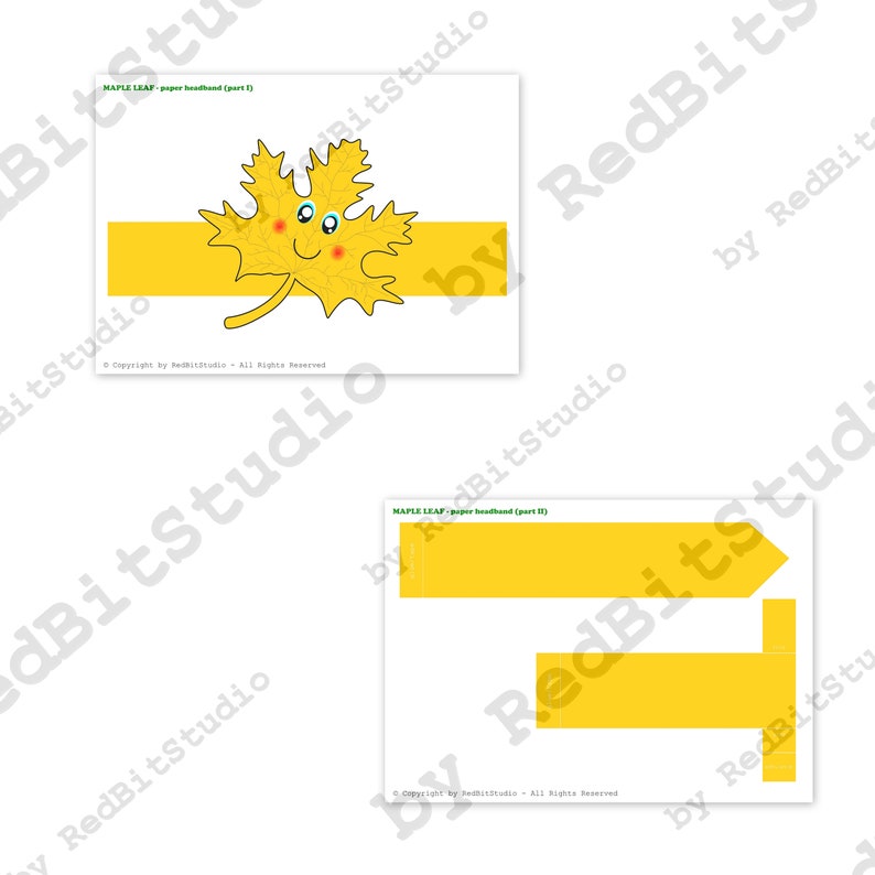 Maple Leaf Paper Crown, Autumn Leaf Paper Hat for Kids, Instant ...