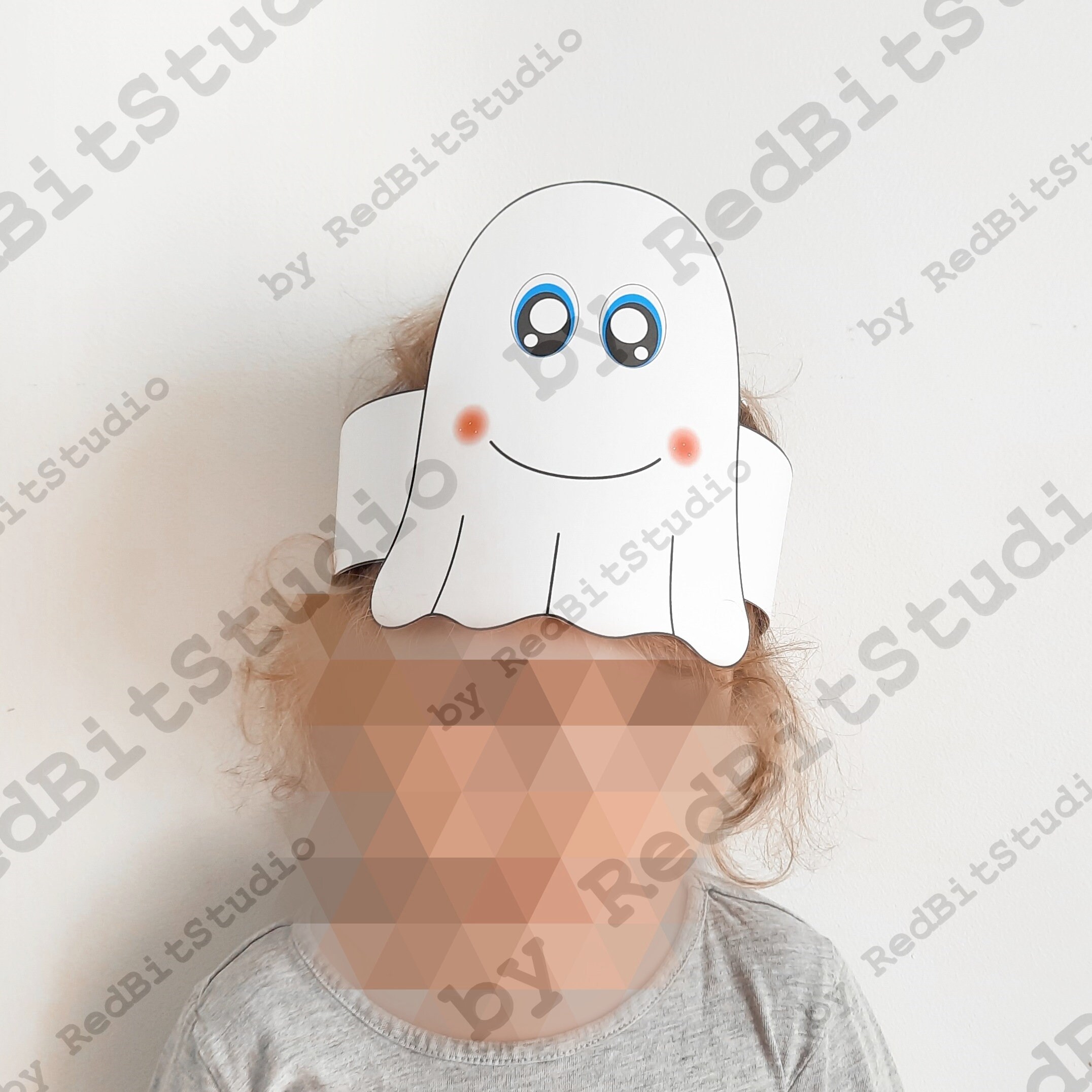 Ghost Paper Crown, Halloween Paper Hat for Kids, Instant Download Paper ...