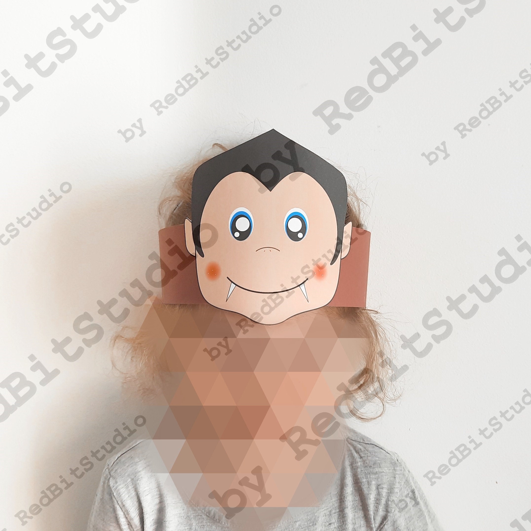 Dracula Paper Crown, Halloween Paper Hat for Kids, Instant Download ...