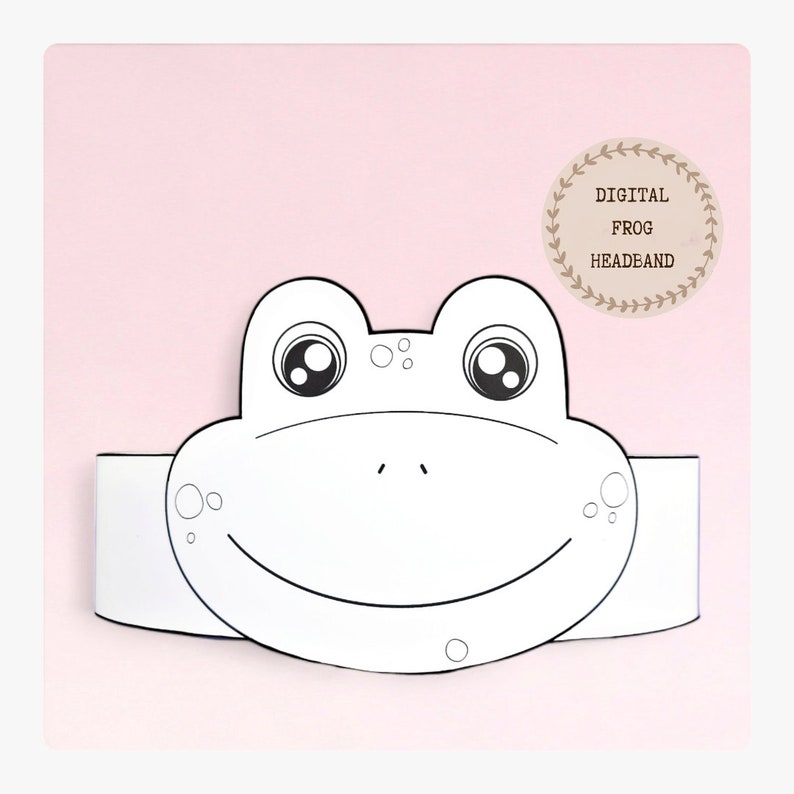Frog Paper Coloring Crown, Animal Paper Hat for Kids, Instant Download ...