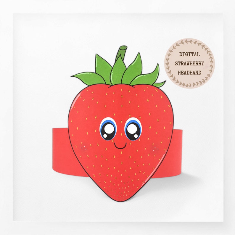 Strawberry Paper Crown,fruit Paper Hat for Kids, Instant Download Paper ...