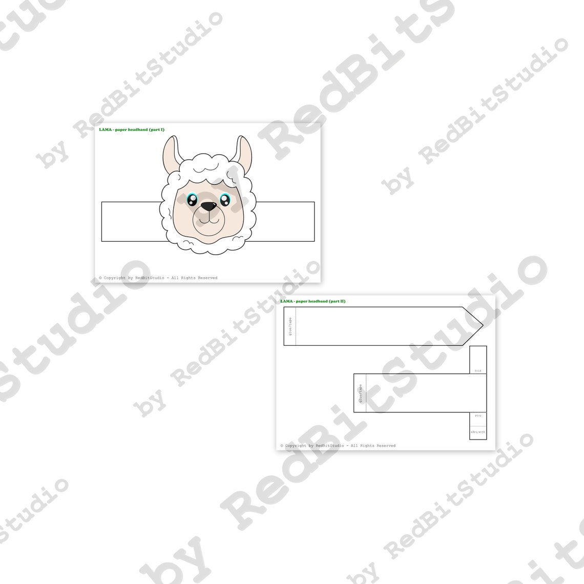 Llama Paper Crown, Animal Paper Hat for Kids, Instant Download Paper ...