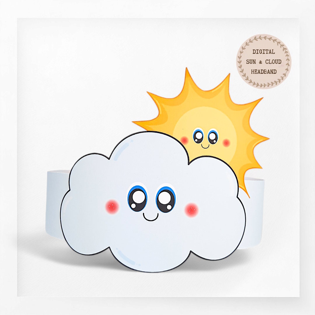 Sun and Cloud Paper Crown,weather Paper Hat for Kids,instant Download ...