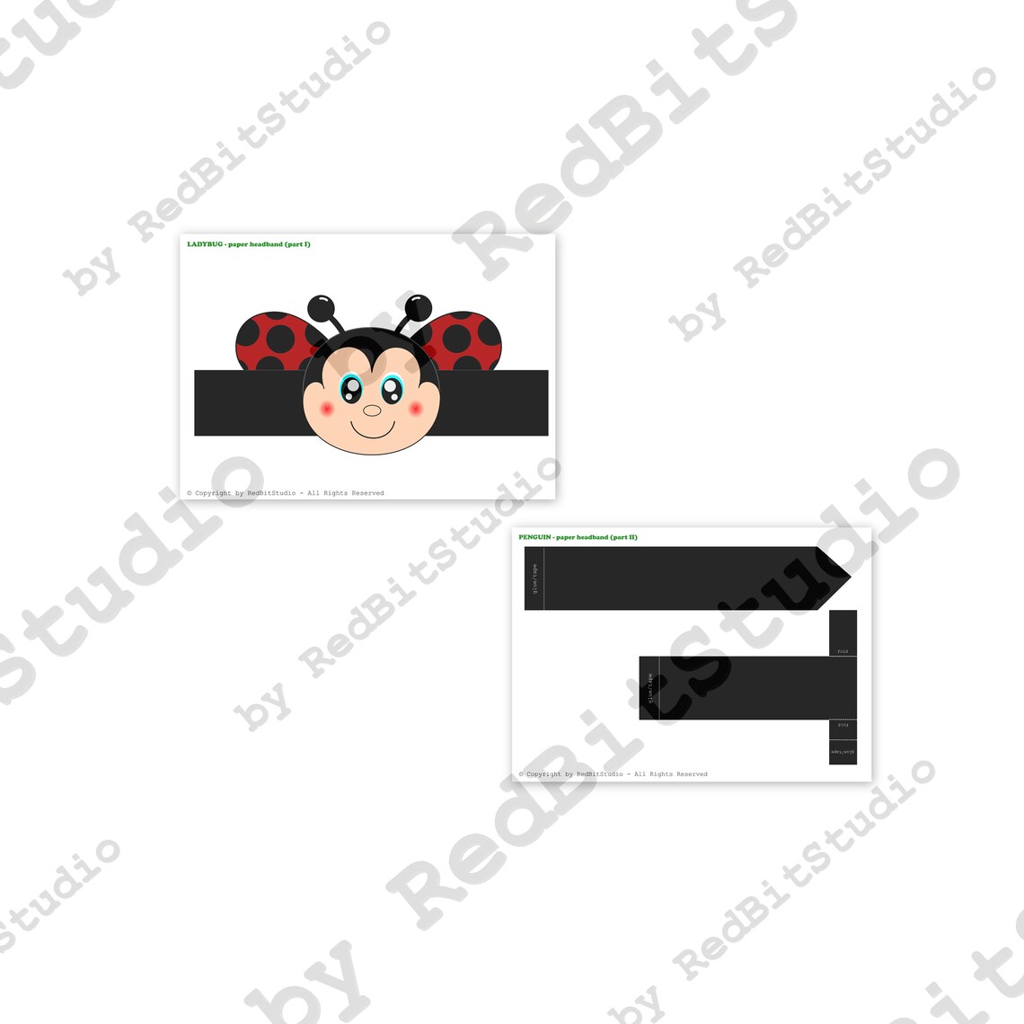 Ladybug Paper Crown, Animal Paper Hat for Kids, Instant Download Paper ...